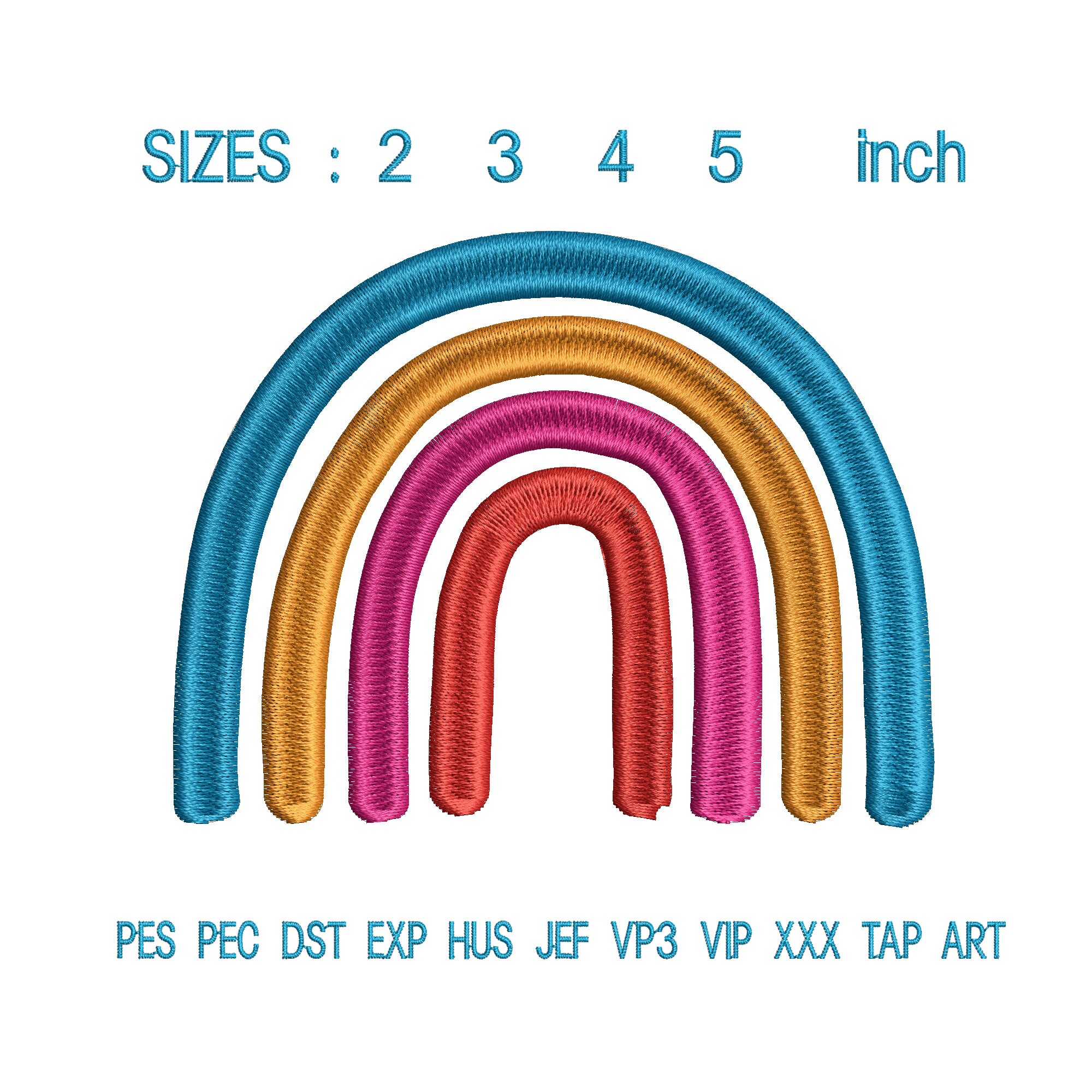 Rainbow Embroidery Design Rainbow Embroidery Machine - Etsy