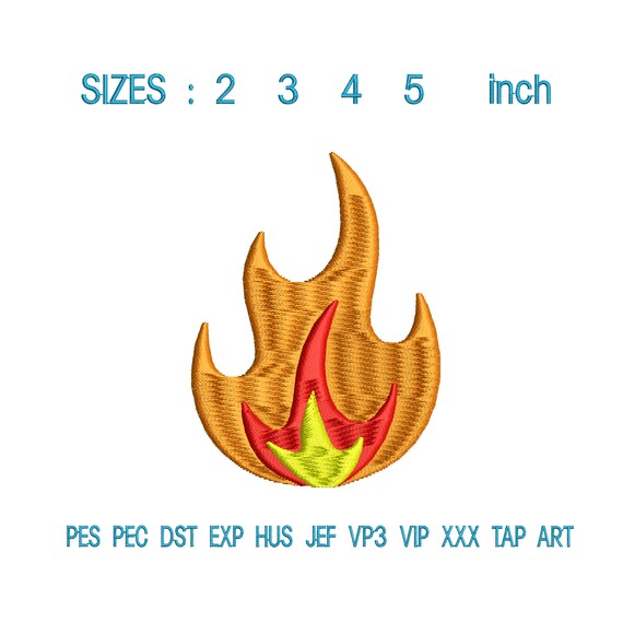 Fire Embroidery Design Fire Embroidery Machine Embroidery - Etsy