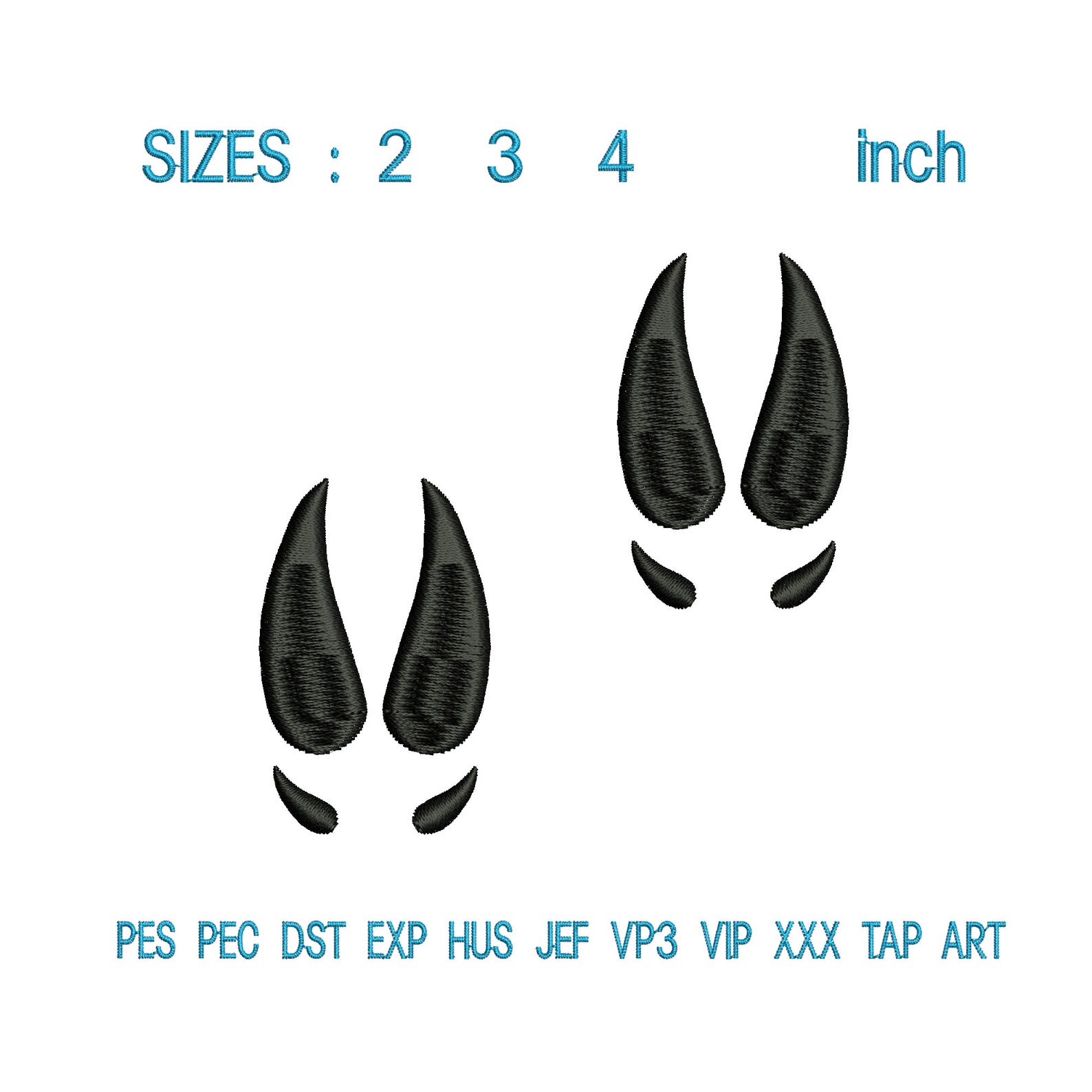 Elk Footprints Embroidery Design Deer Prints Embroidery - Etsy