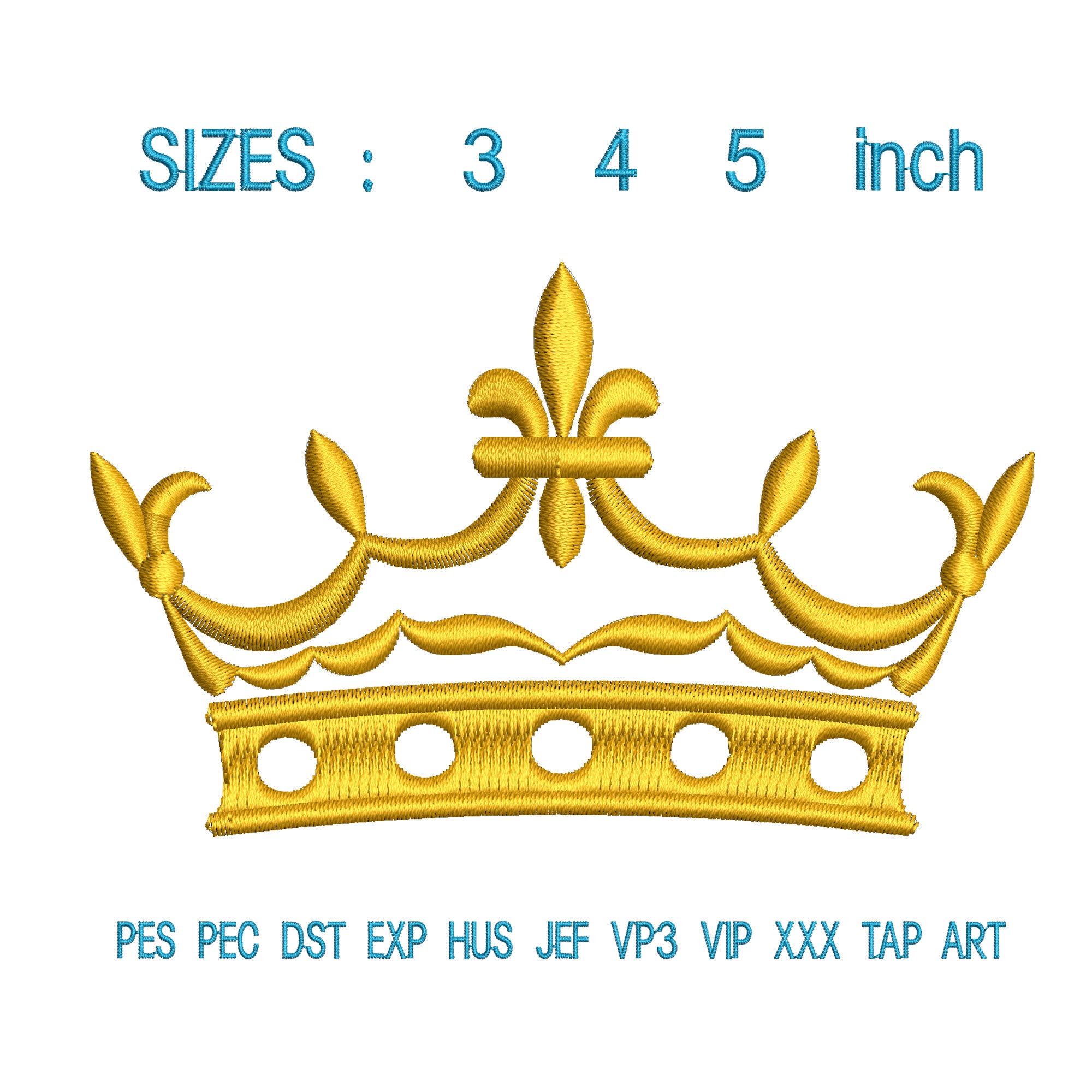 Crown Embroidery Design Crown Embroidery Machine Embroidery - Etsy