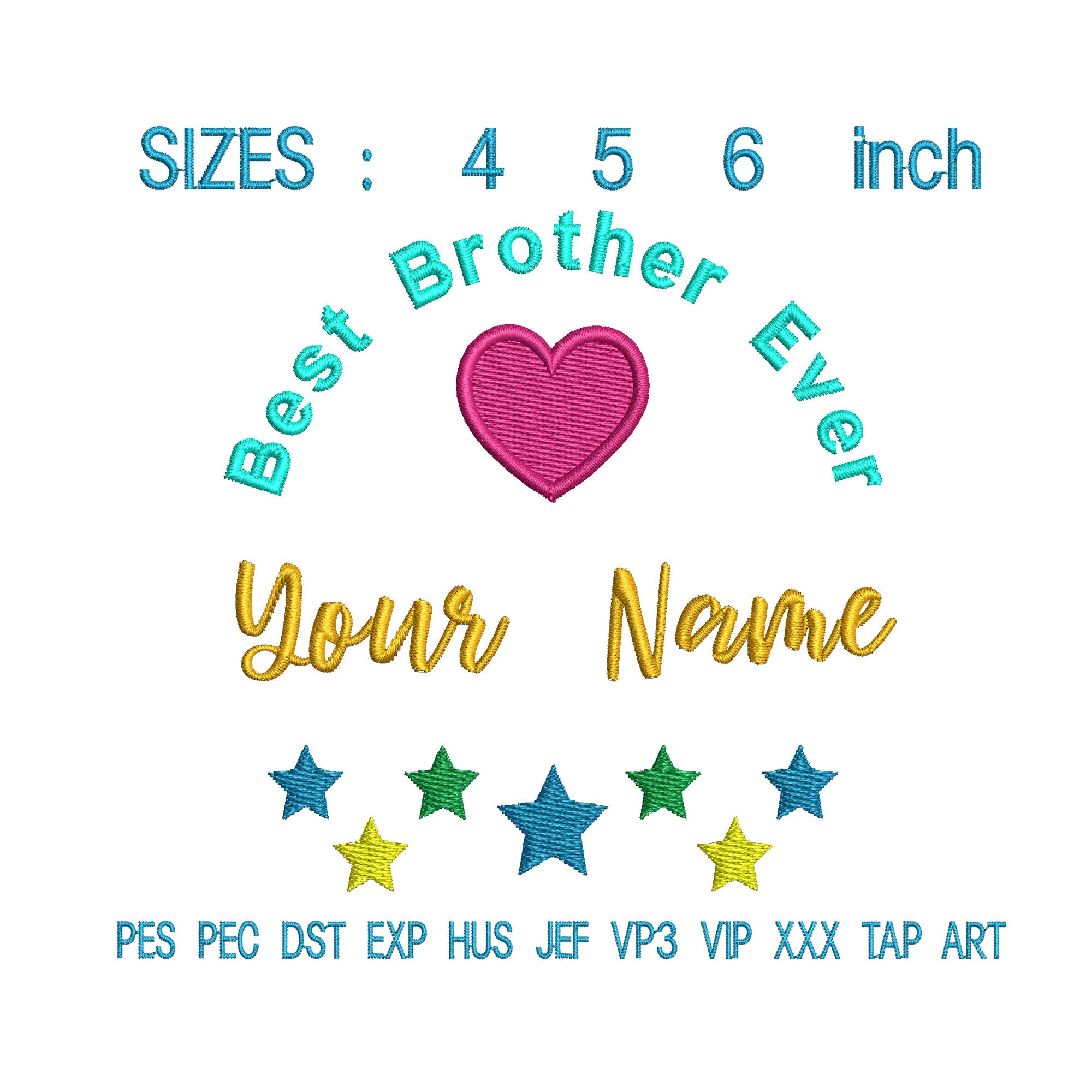 Best Brother Ever Embroidery Design Best Brother Ever - Etsy