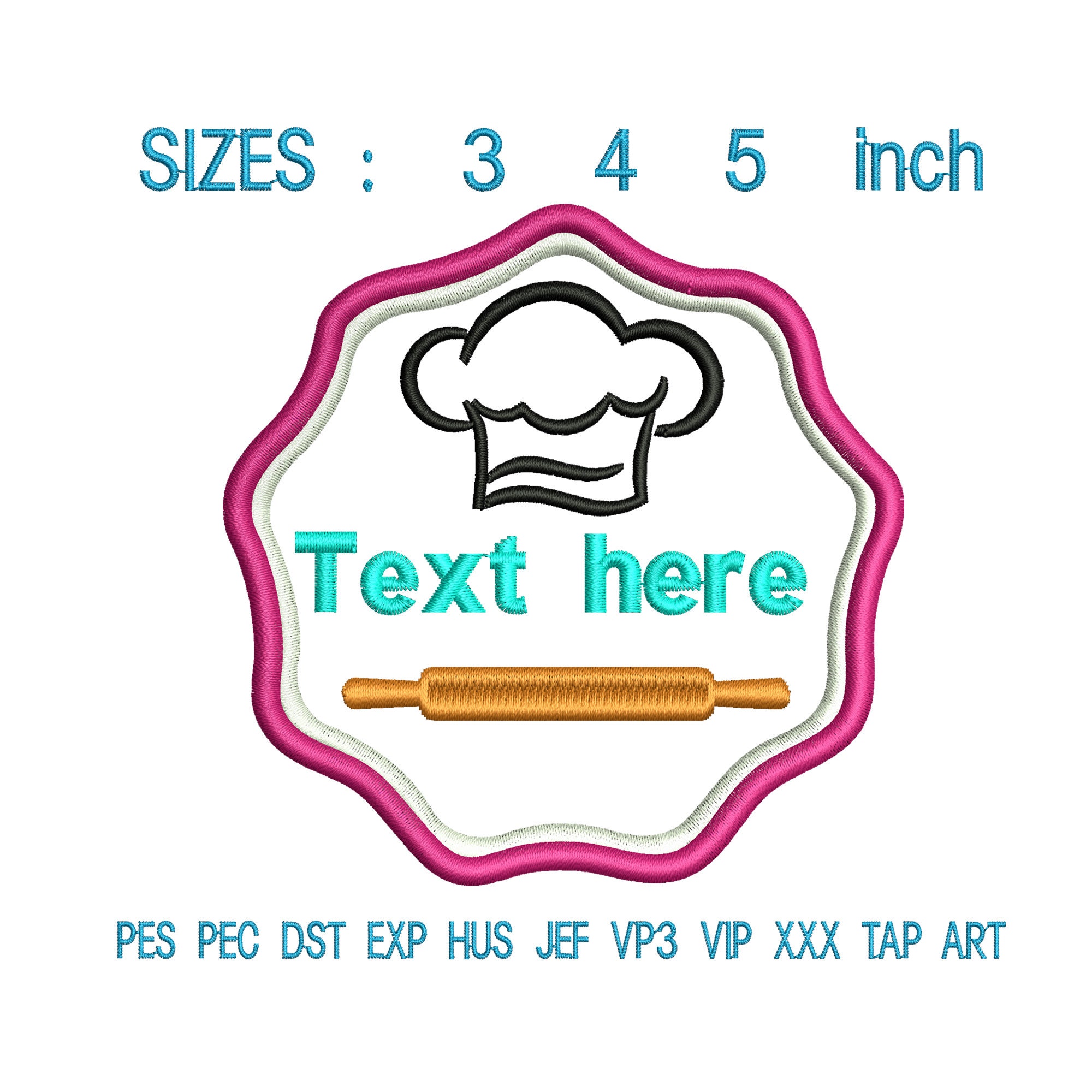 Kitchen Chef Applique Embroidery Design Chef Hat Embroidery - Etsy