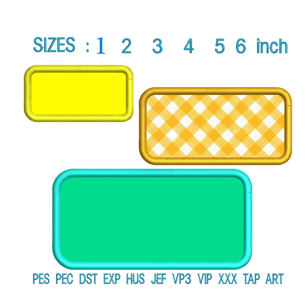 Rounded Rectangle Frame Applique Embroidery Design, Rectangle Frame ...