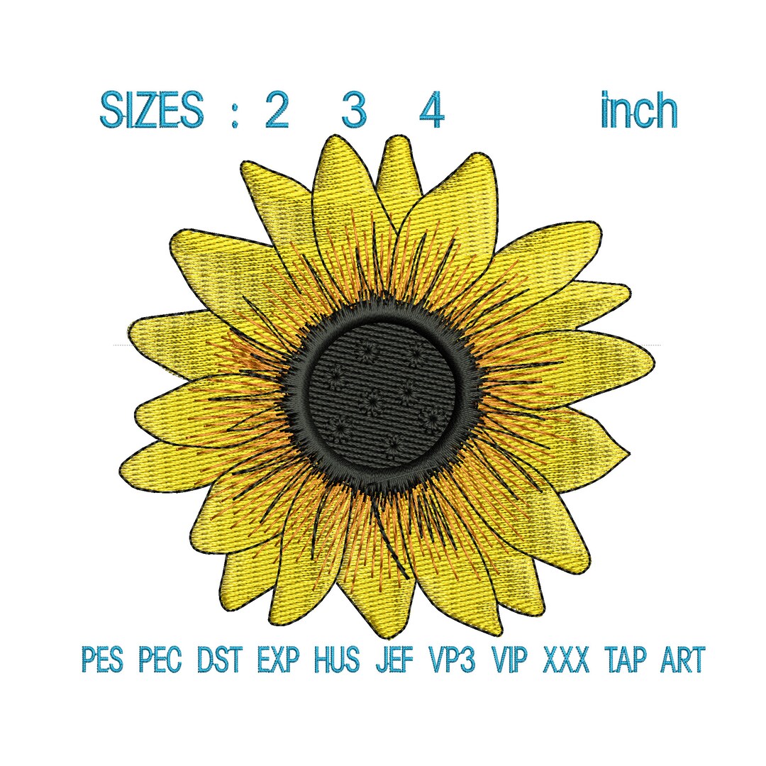 Sunflower Embroidery Designs , Sunflower Embroidery File, Sunflower ...