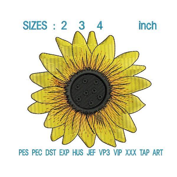 Sunflower Embroidery - Etsy