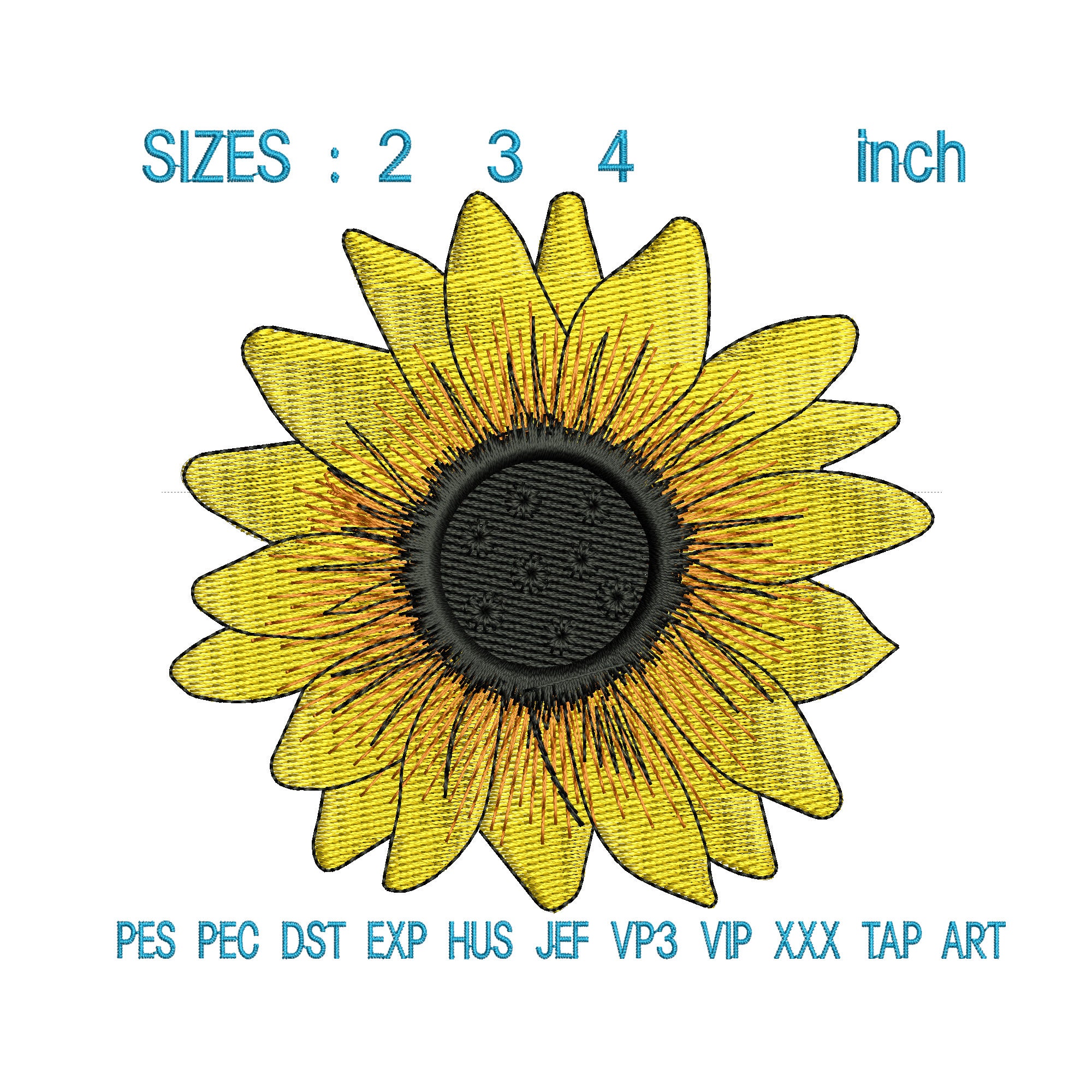 Sunflower embroidery designs sunflower embroidery file | Etsy