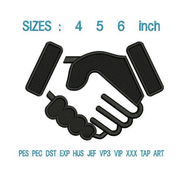 Hands Embroidery Designs Shaking Hands Embroidery Machine - Etsy
