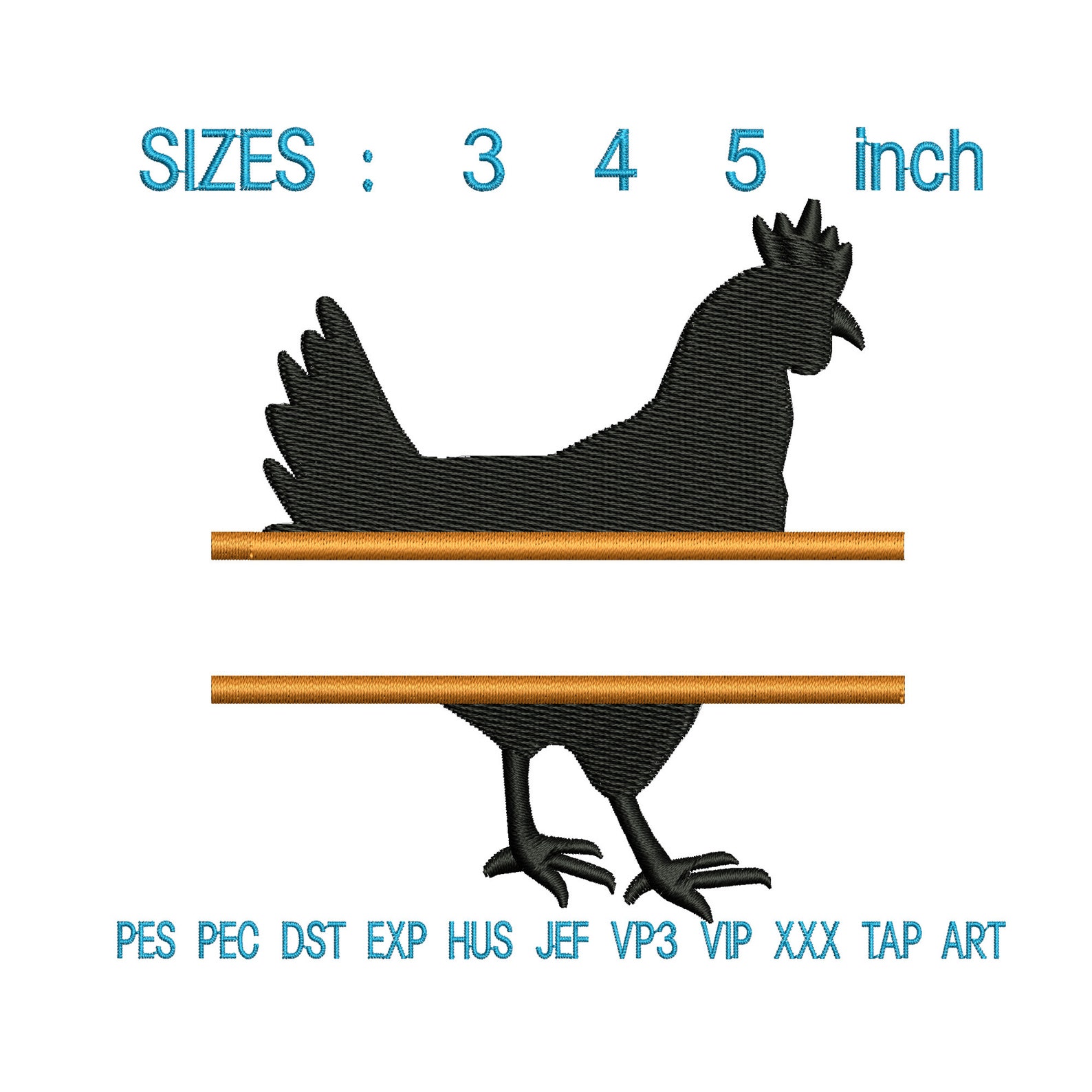 Chicken Split Embroidery Design Split Chicken Embroidery - Etsy