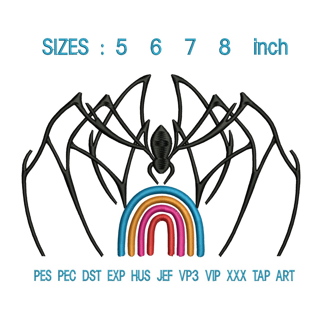 Spider Embroidery Designs, Spider Rainbow Embroidery Machine ...