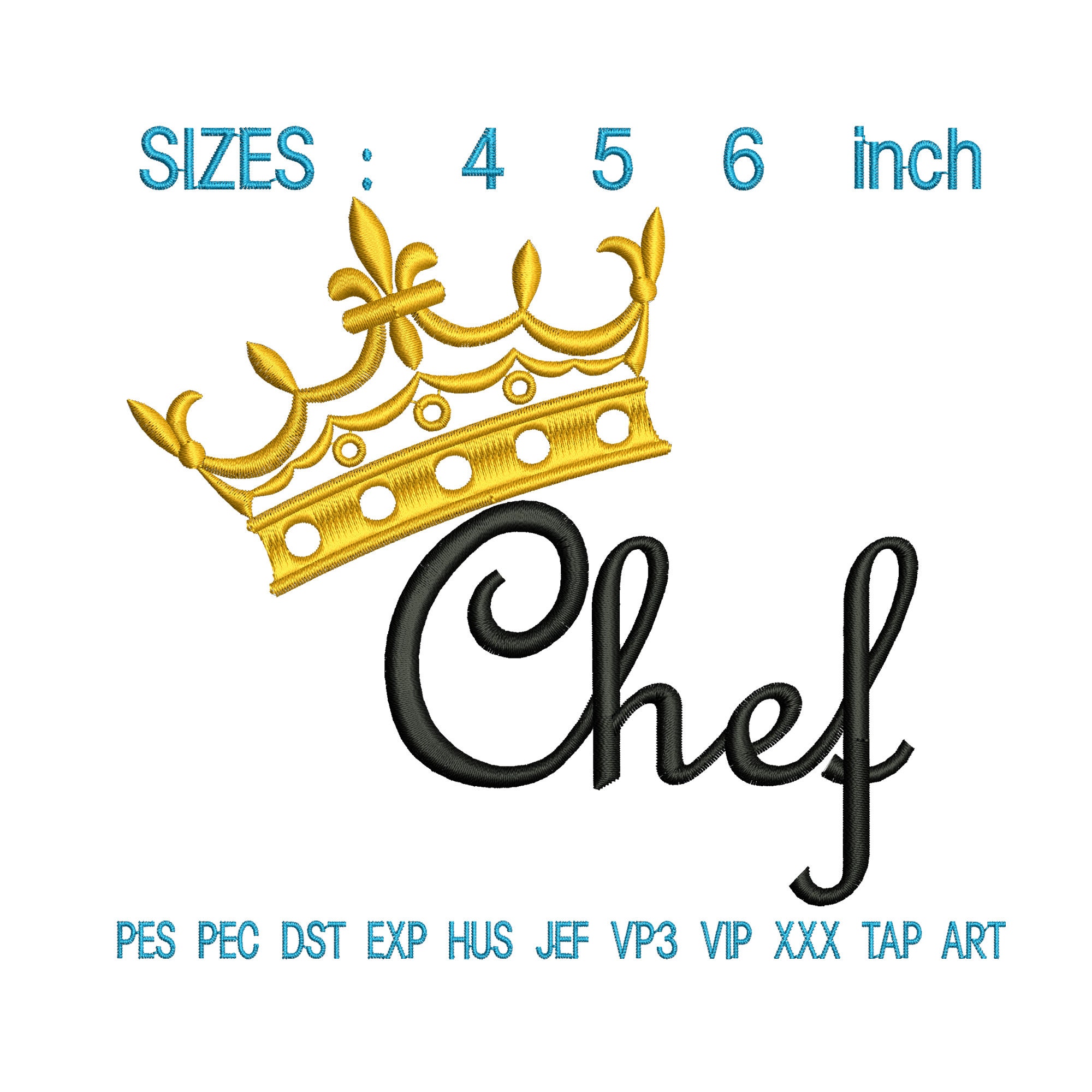 Chef Hat Embroidery Design Chef Hat Embroidery Machine - Etsy