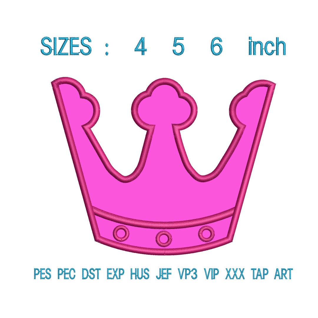 Crown Applique Embroidery Design, Crown Applique Embroidery Machine ...