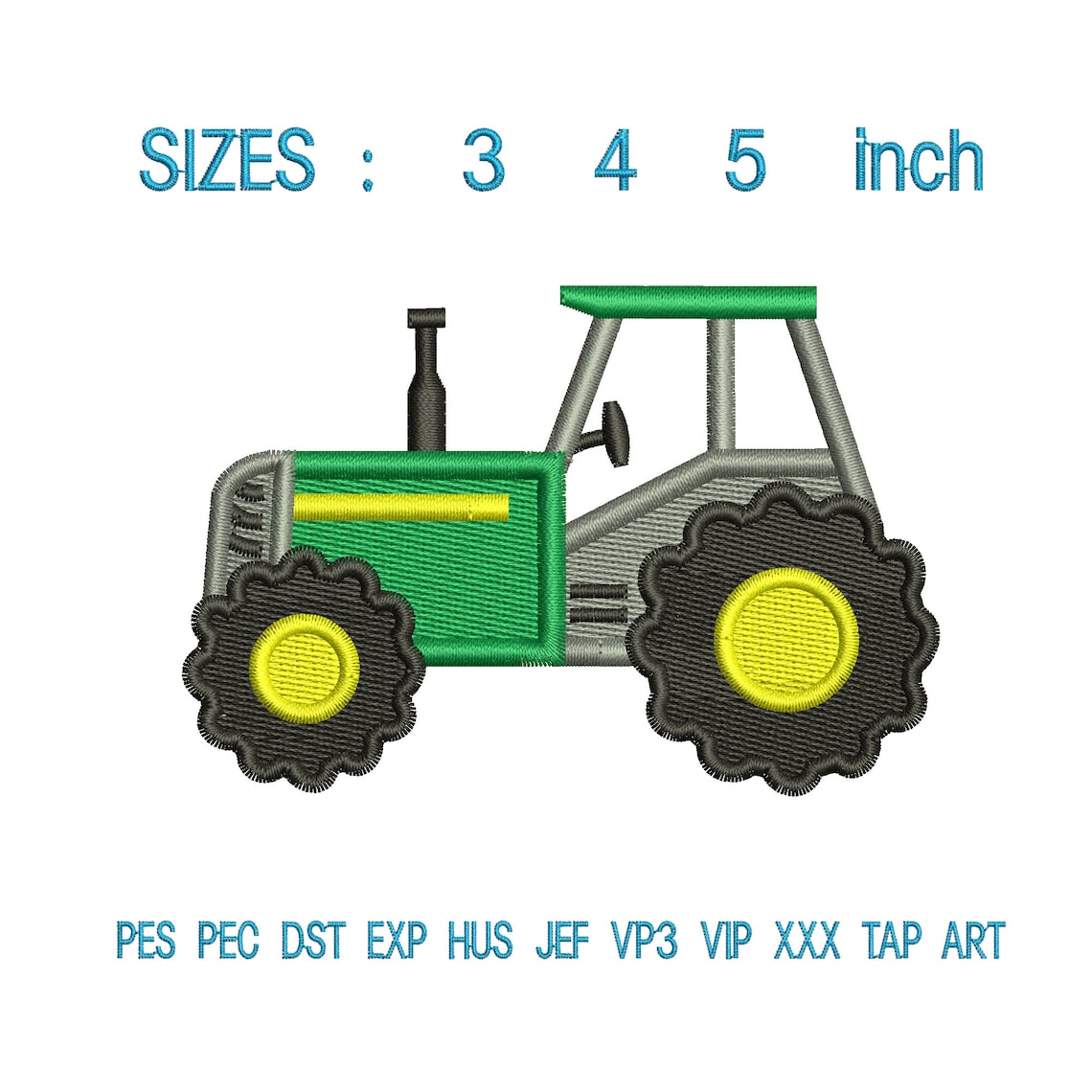 Traktor Stickdatei Traktor Füllstich Stickmaschine - Etsy.de