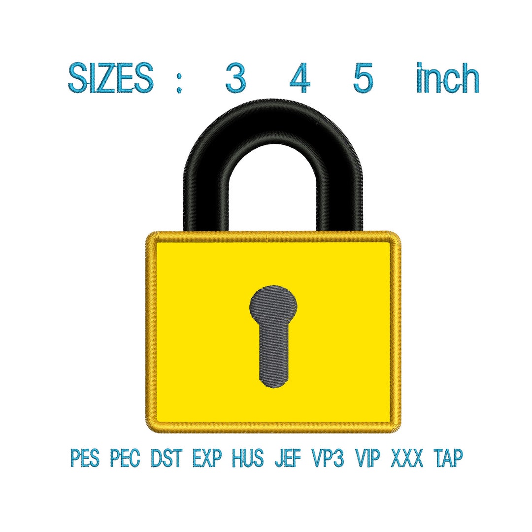 Lock Applique Embroidery Design, Lock Embroidery Machine, Lock ...
