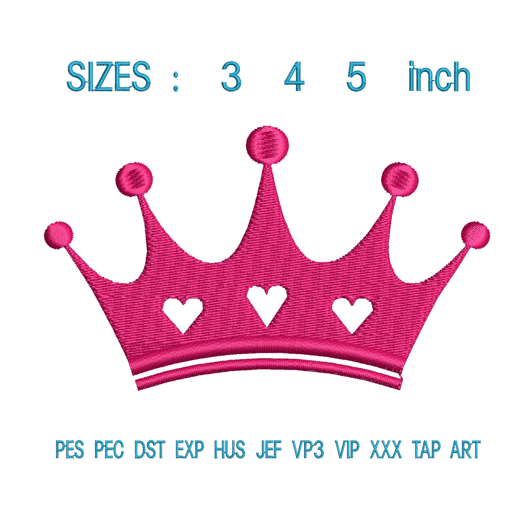 Crown Embroidery Design Crown Embroidery Machine Embroidery | Etsy