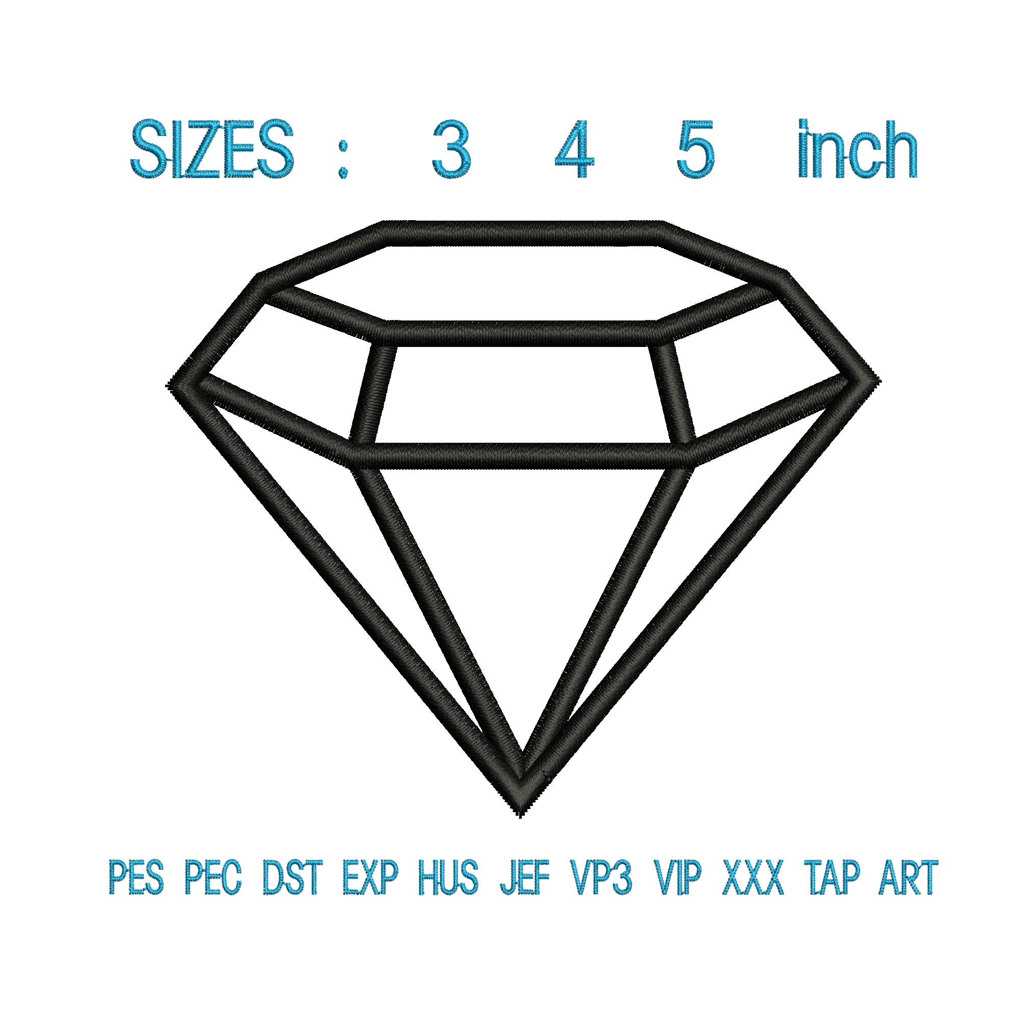 Diamond Applique Embroidery Design Diamond Applique | Etsy