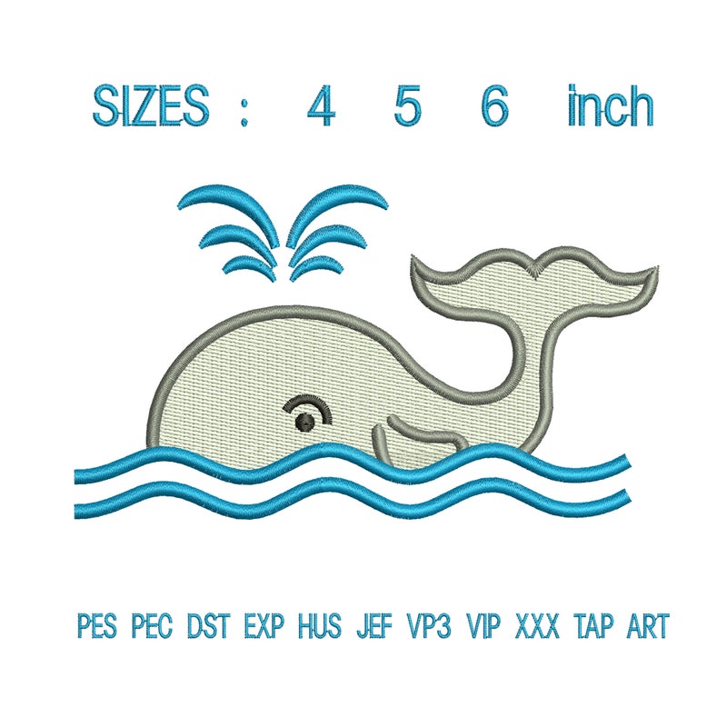 Whale Embroidery - Etsy