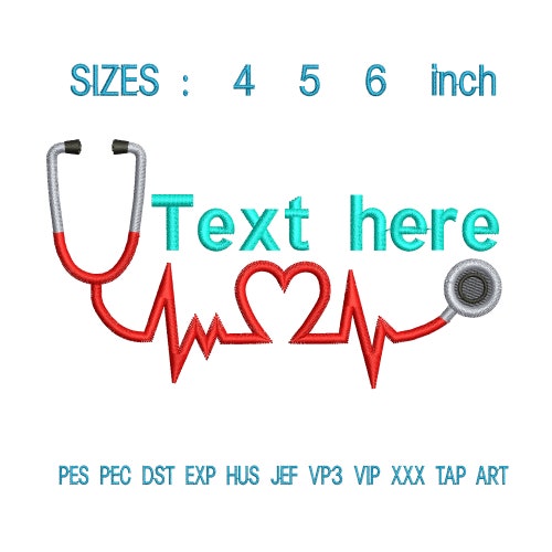 Heartbeat Machine Embroidery Design - Etsy