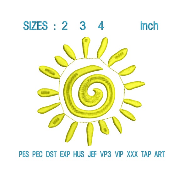 Sun Embroidery Design Sun Embroidery Designs Embroidery Sun | Etsy