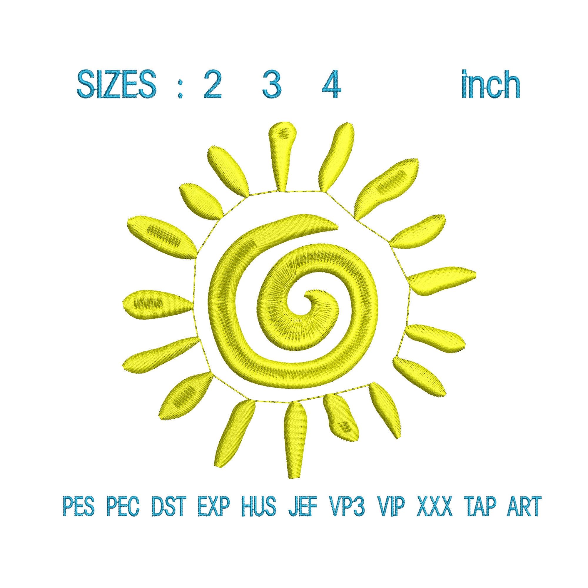 Sun Embroidery Design Sun Embroidery Designs Embroidery Sun | Etsy