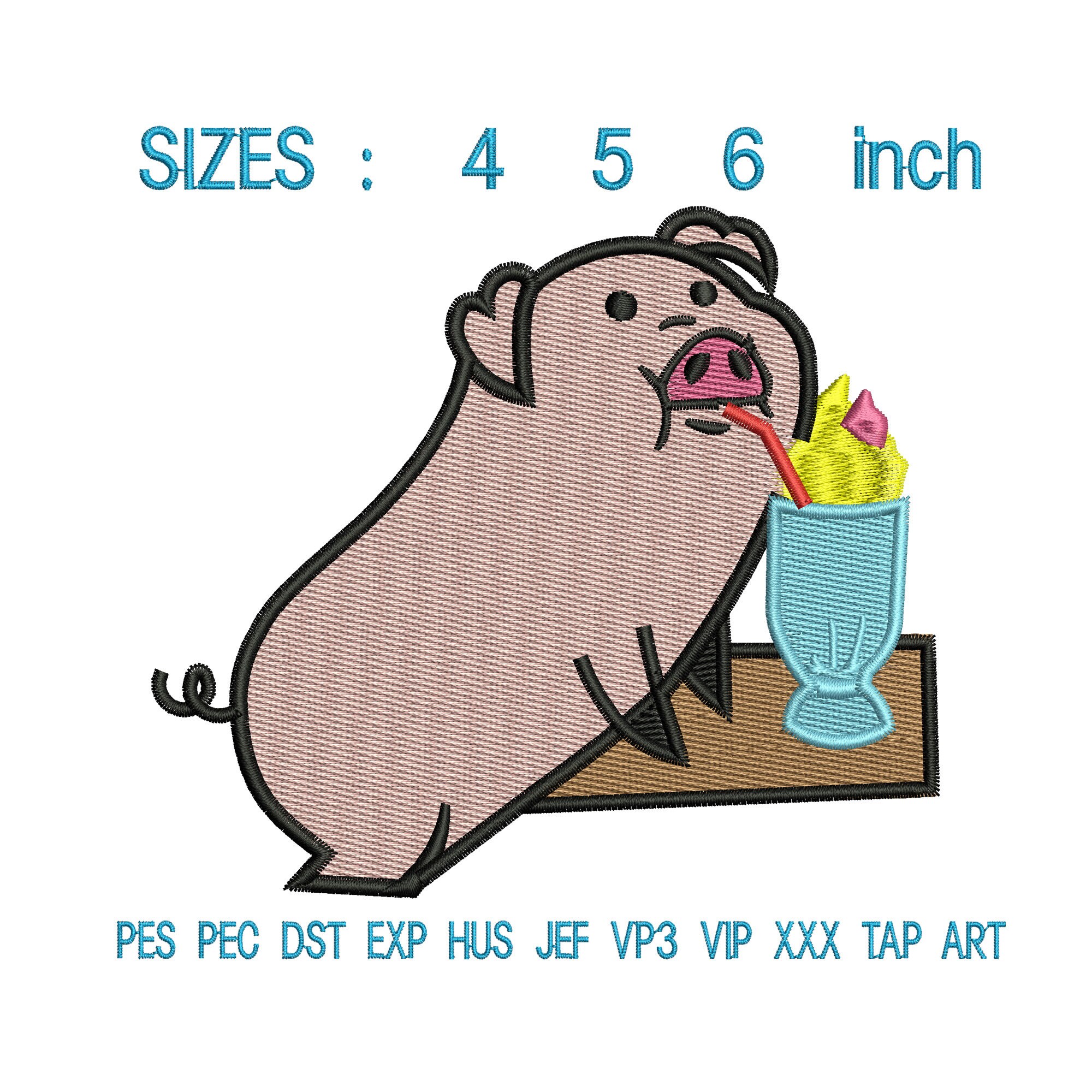 Pig Embroidery Design Pork Embroidery Design Embroidery | Etsy