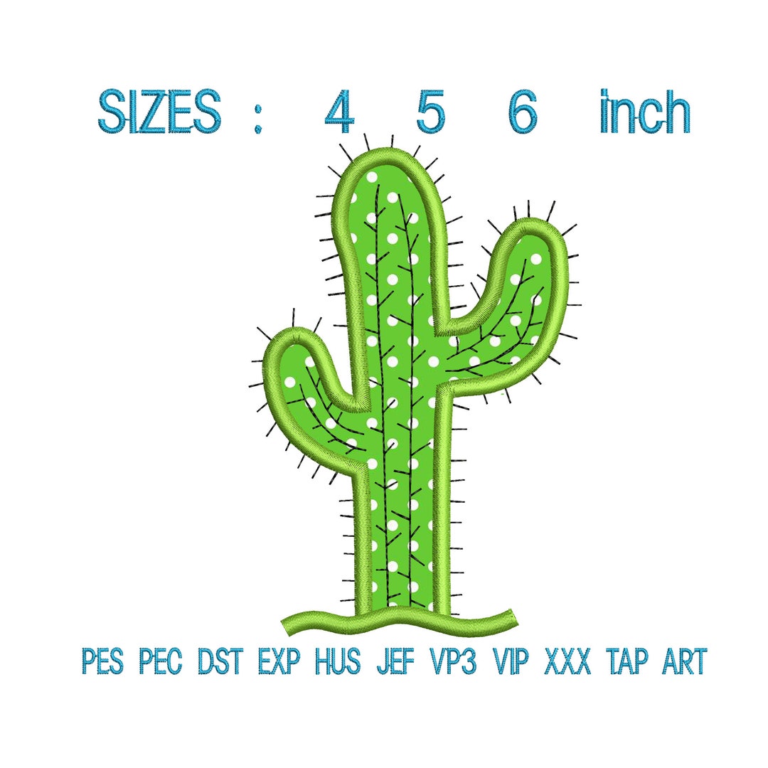 Cactus Applique Embroidery Design, Cactus Flower Embroidery Machine ...