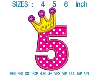 Number 5 Applique | Etsy