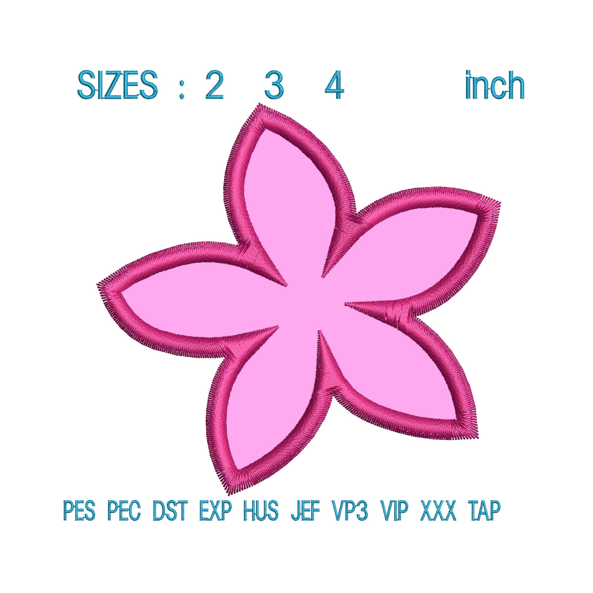 Flower Applique Embroidery Design Flower Embroidery Machine | Etsy