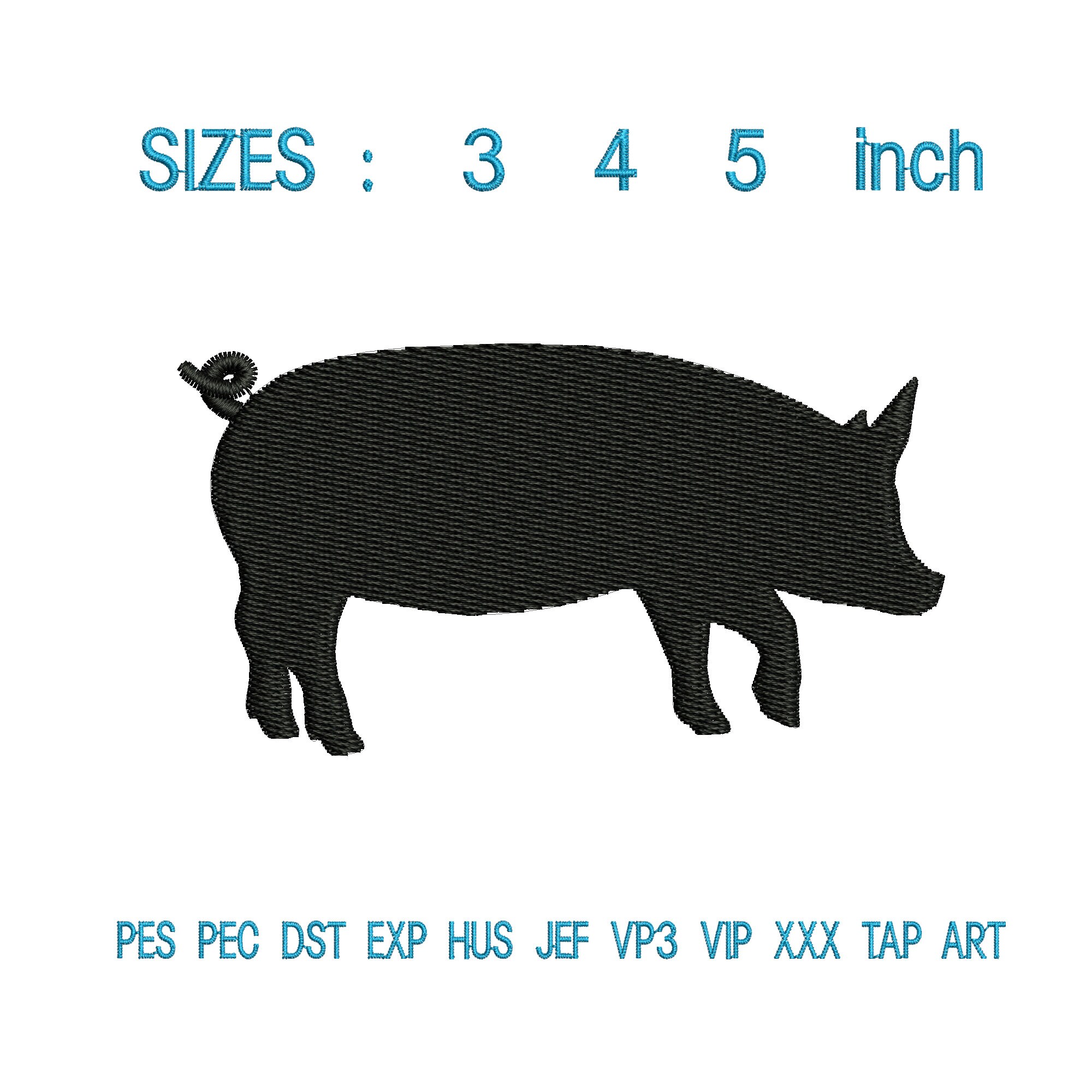 Pig embroidery design Pig embroidery design embroidery Pig | Etsy