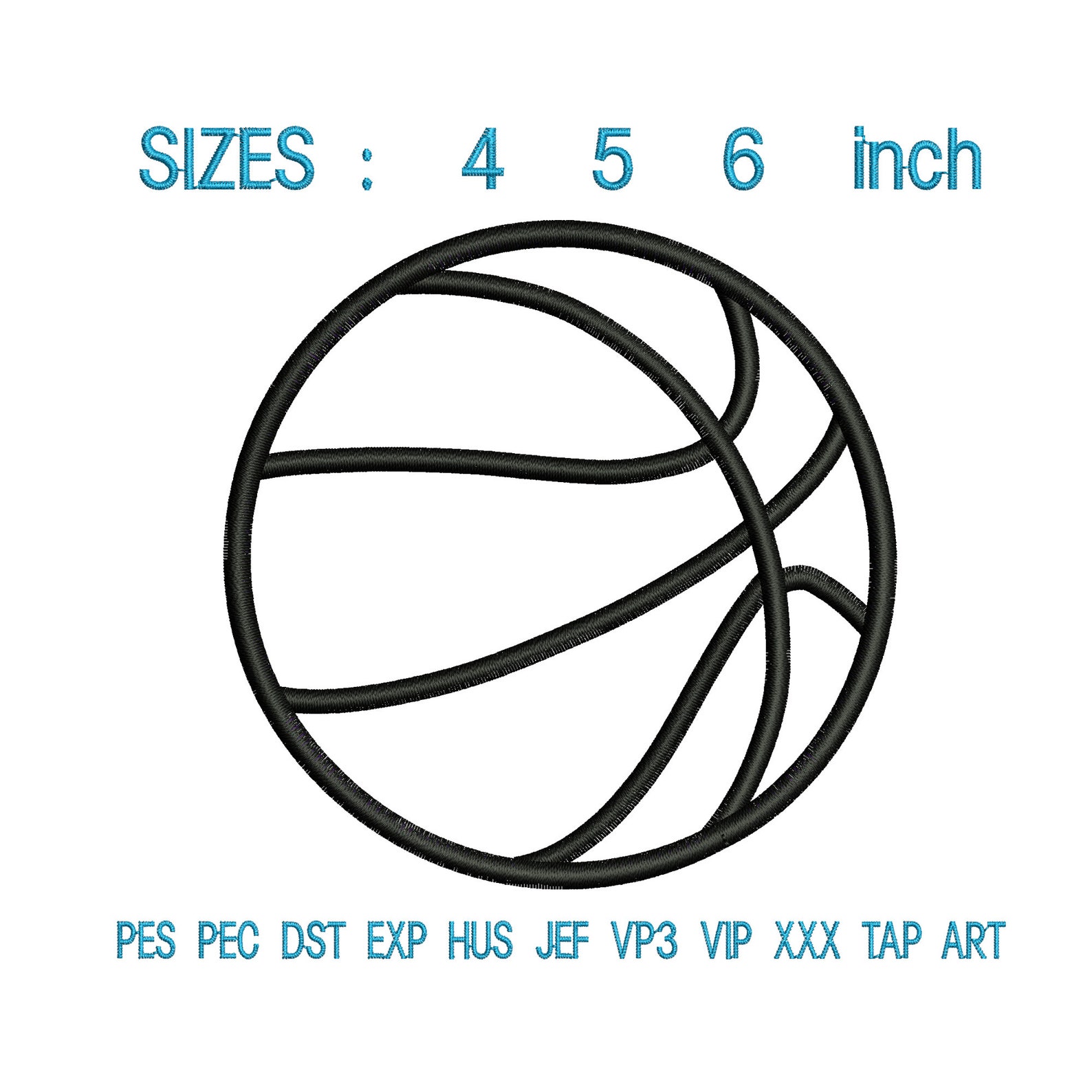 Basketball set embroidery design 2 Basketball embroidery | Etsy