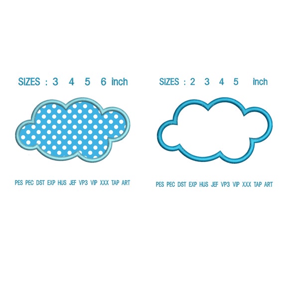Cloud Set Embroidery Design 2 Cloud Embroidery Design - Etsy