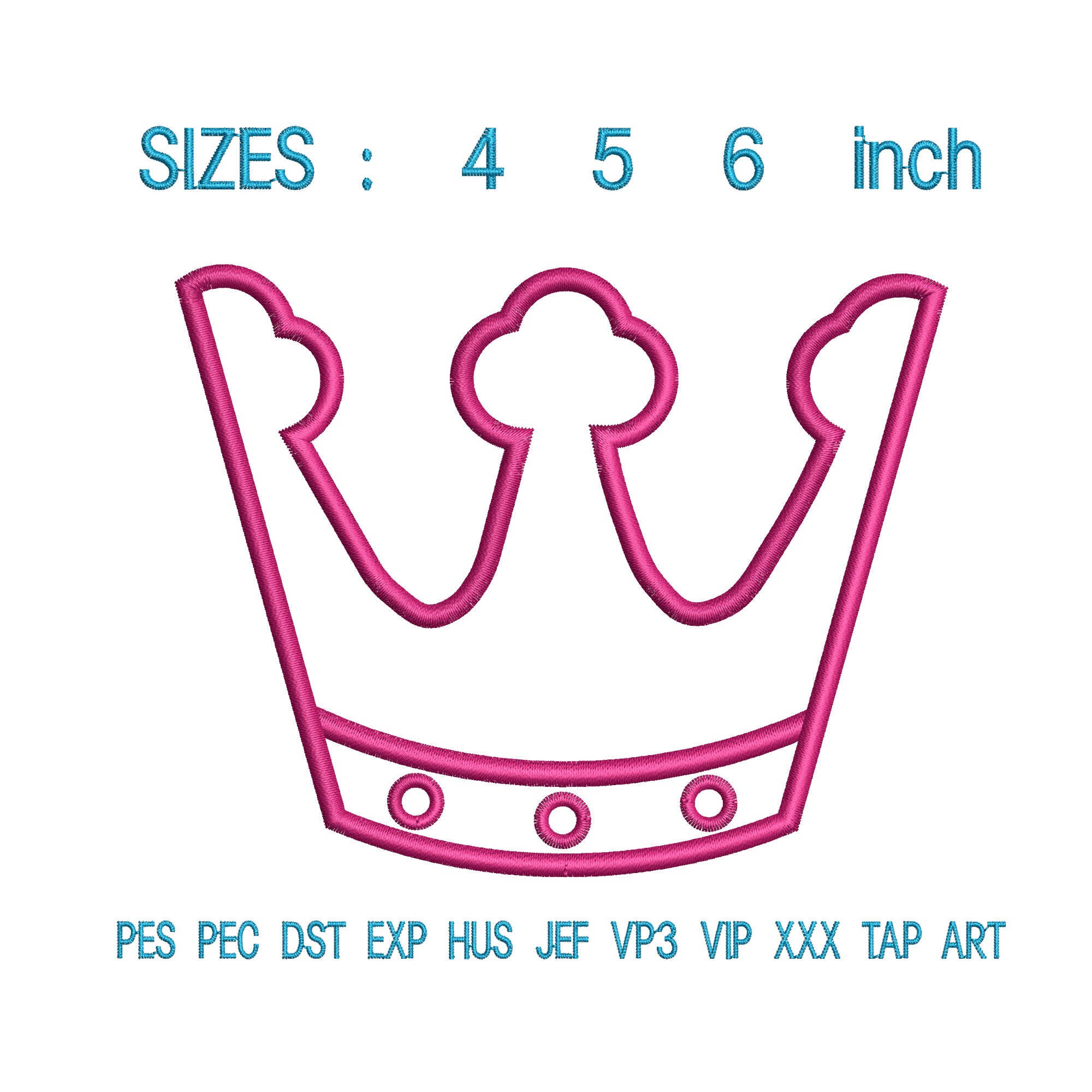 Crown Applique Embroidery Design Crown Applique Embroidery | Etsy