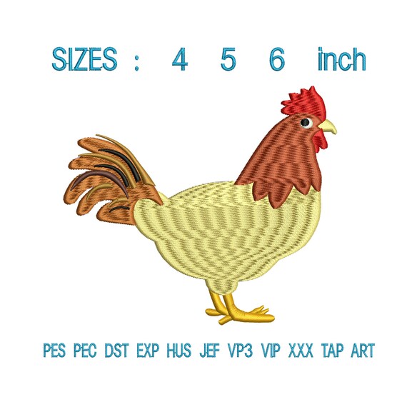 Chicken Embroidery Design Cute Chicken Embroidery Design - Etsy