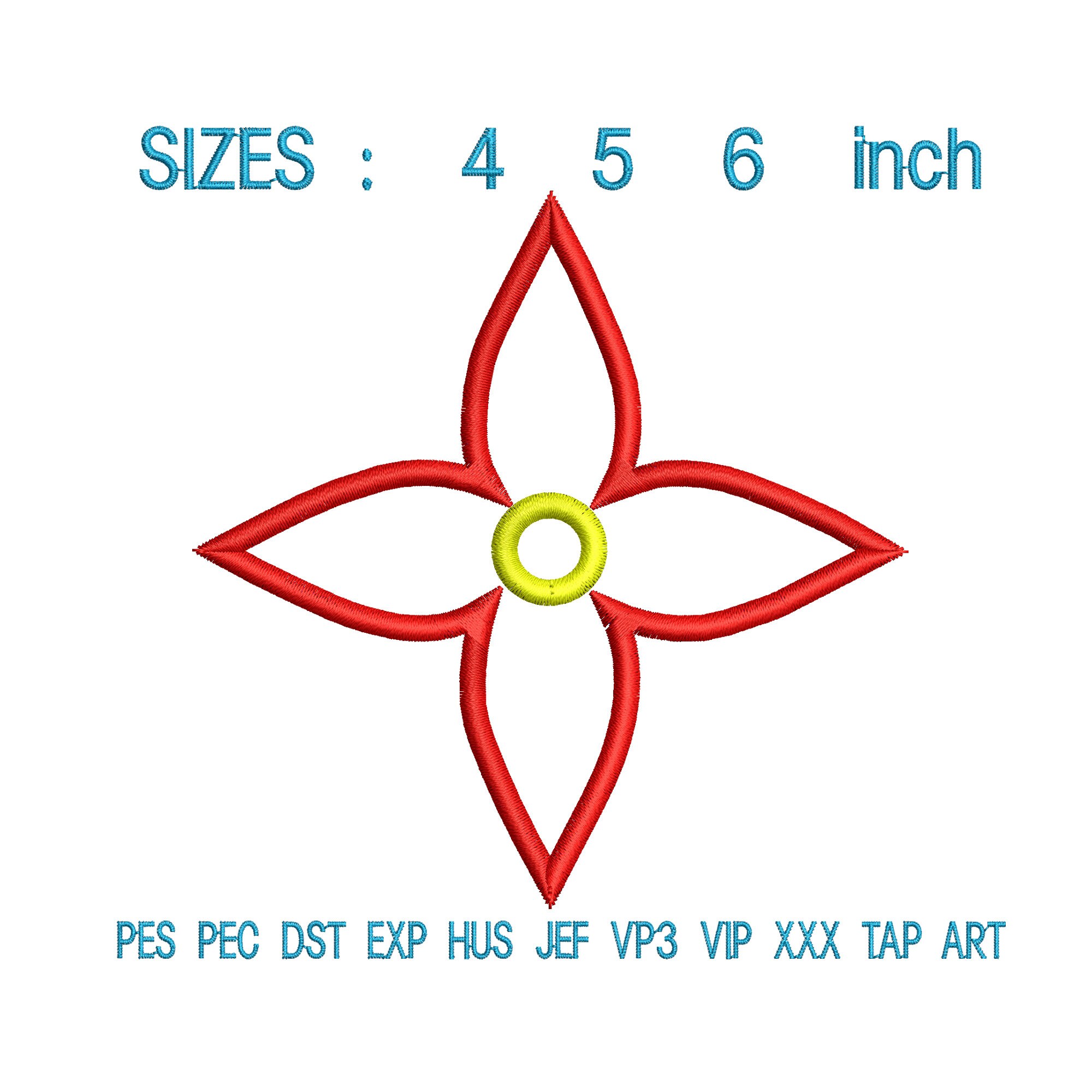 Flower Applique Embroidery Design Flower Embroidery Machine | Etsy