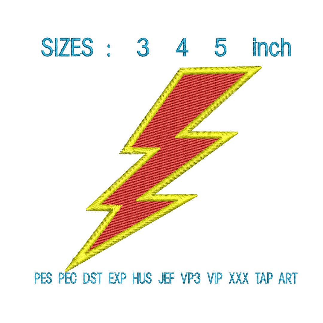 Lightning Embroidery Design, Lightning Embroidery Machine, Embroidery ...