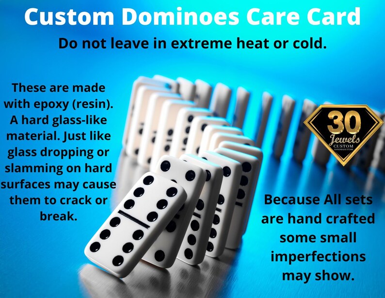 Ready to Print Care Card Resin Dominoes Instructions Card - Etsy Australia