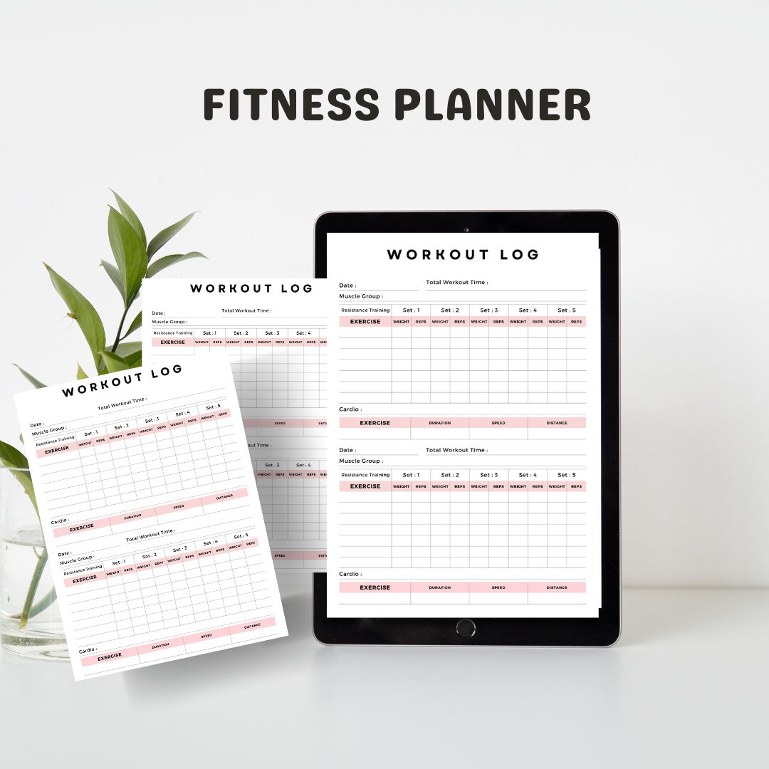 Printable Workout Log | Printable Workout Planner | Gym Planner ...