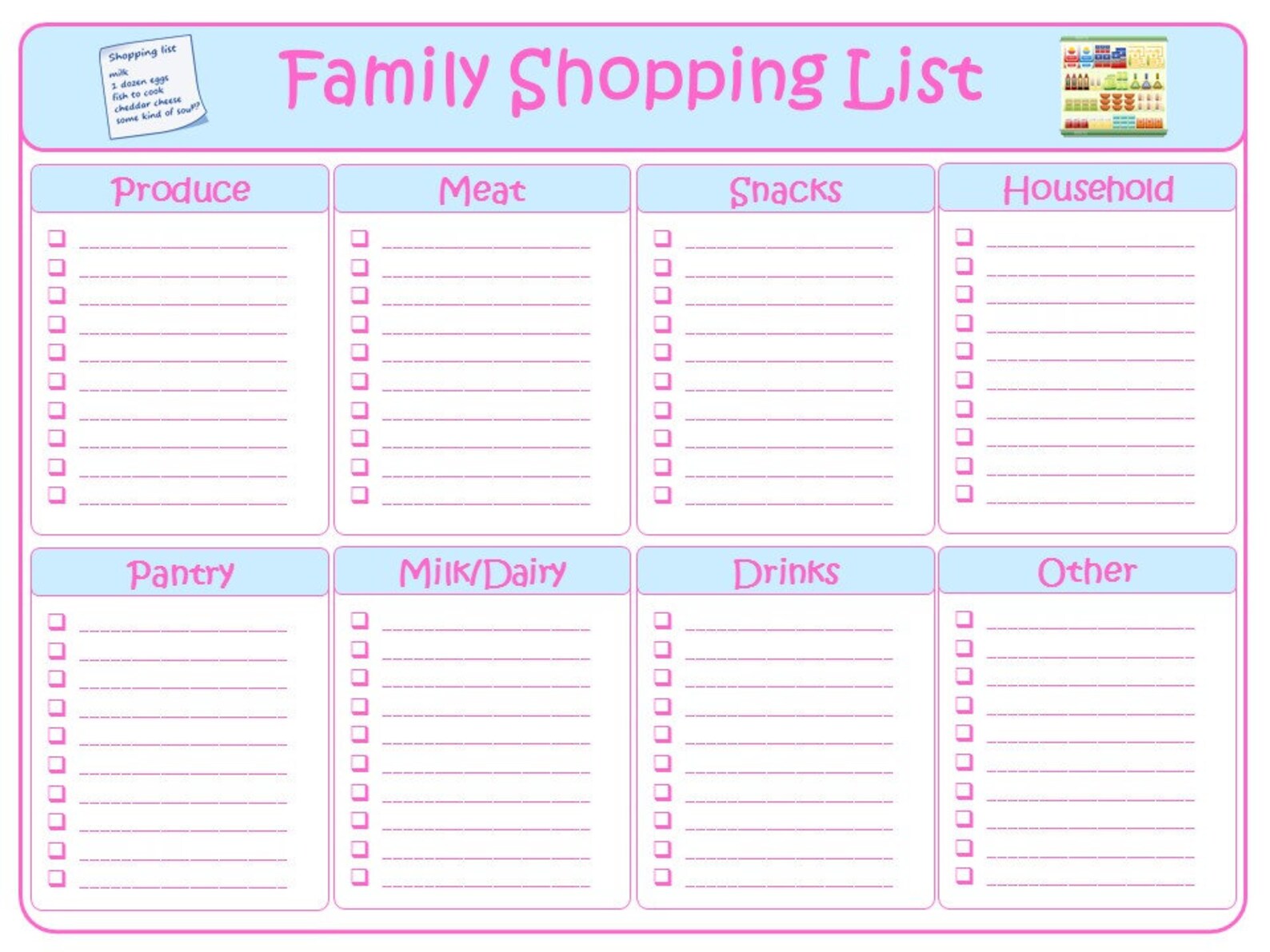 Family Vacation Packing List and Meal Plan Printable Bundle - Etsy