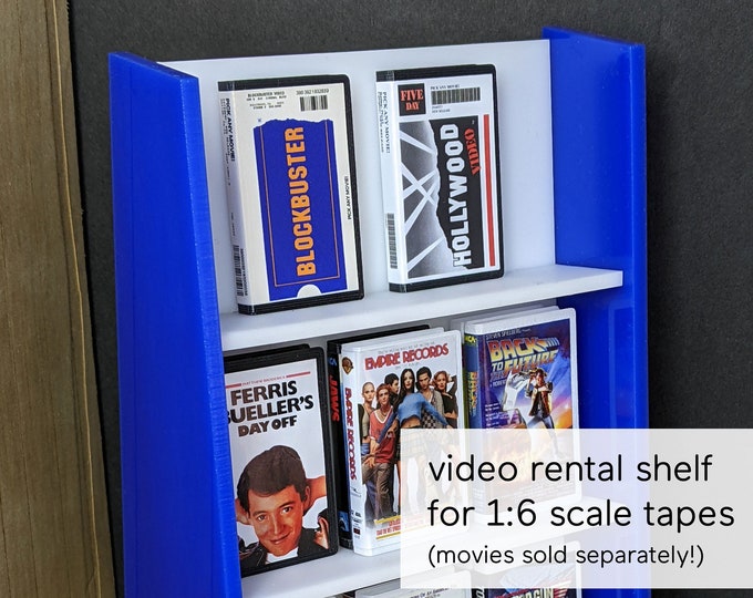 Mini Video Rental Store Display Shelf for 1:6 Scale Tapes, Mini VHS ...