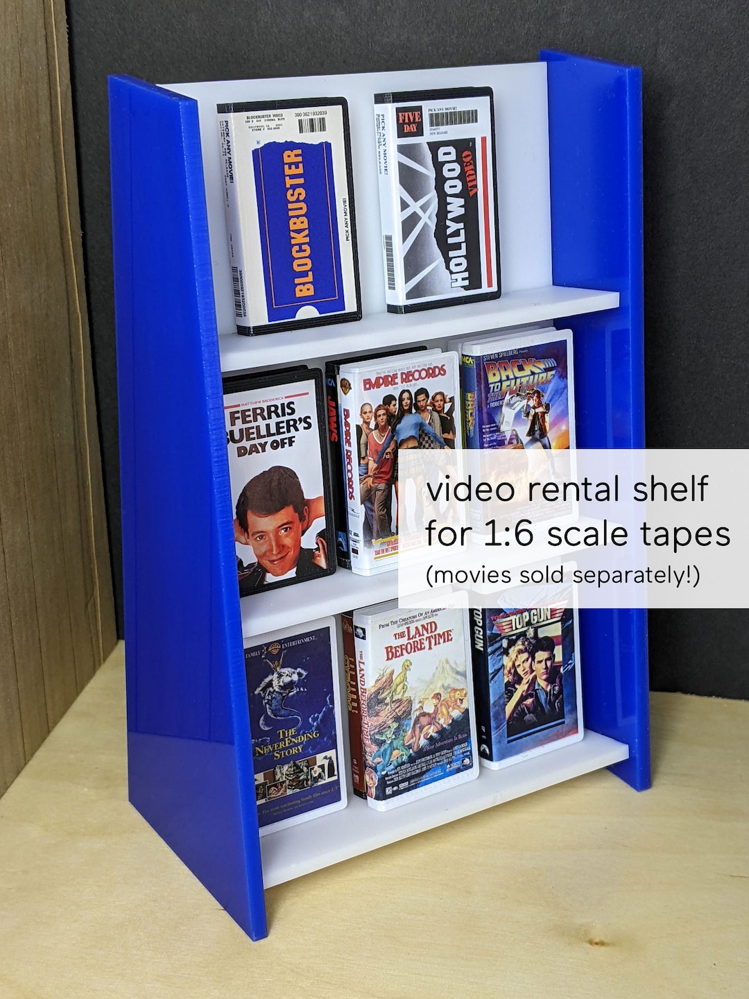 Mini Video Rental Store Display Shelf for 1:6 Scale Tapes, Mini VHS ...