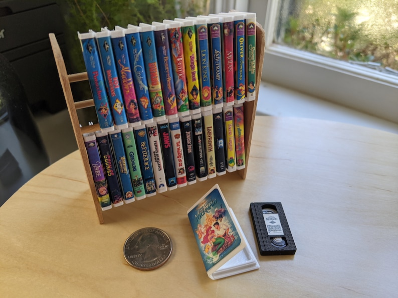 Miniature VHS Shelf for 1/6 or 1:12 Scale Tapes | Etsy