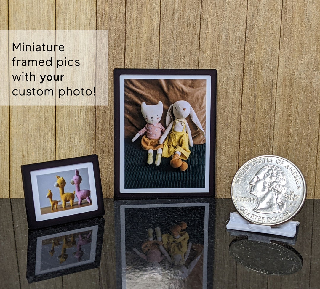 Miniature Framed Custom Photos, 1:12 Scale, Customized Dollhouse ...