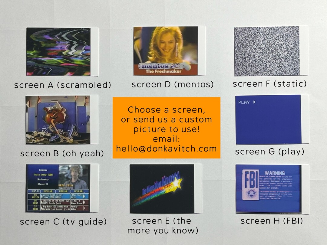 Custom Tv Screen Image for Tv/vcr Combo 1:6 Size - Etsy
