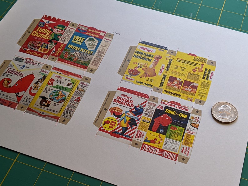 Vintage Cereal Boxes PDF Printable DIY Template Miniatures - Etsy
