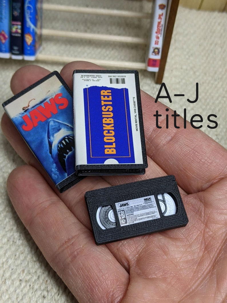 Mini 1:6 VHS A-J Titles Tapes Choose the Movie Retro - Etsy