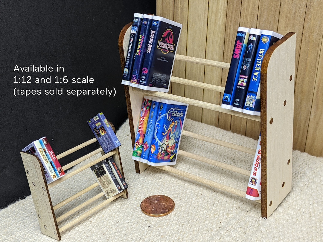 Miniature VHS Shelf for 1/6 or 1:12 Scale Tapes - Etsy