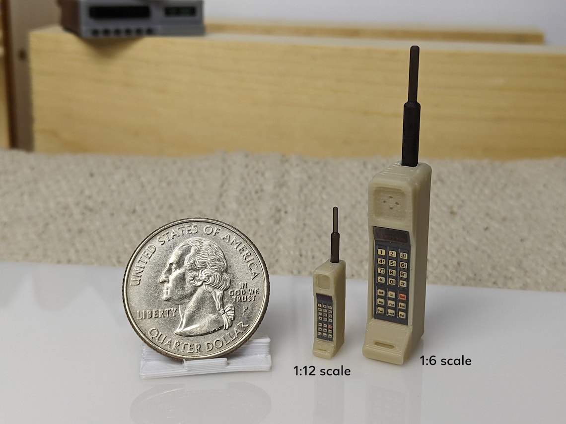 Mini Brick Cell Phone in 1/3 1/4 1/6 or 1/12 Scale Retro - Etsy