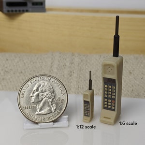 Mini Brick Cell Phone in 1/3, 1/4, 1/6, or 1/12 Scale, Retro Miniature ...