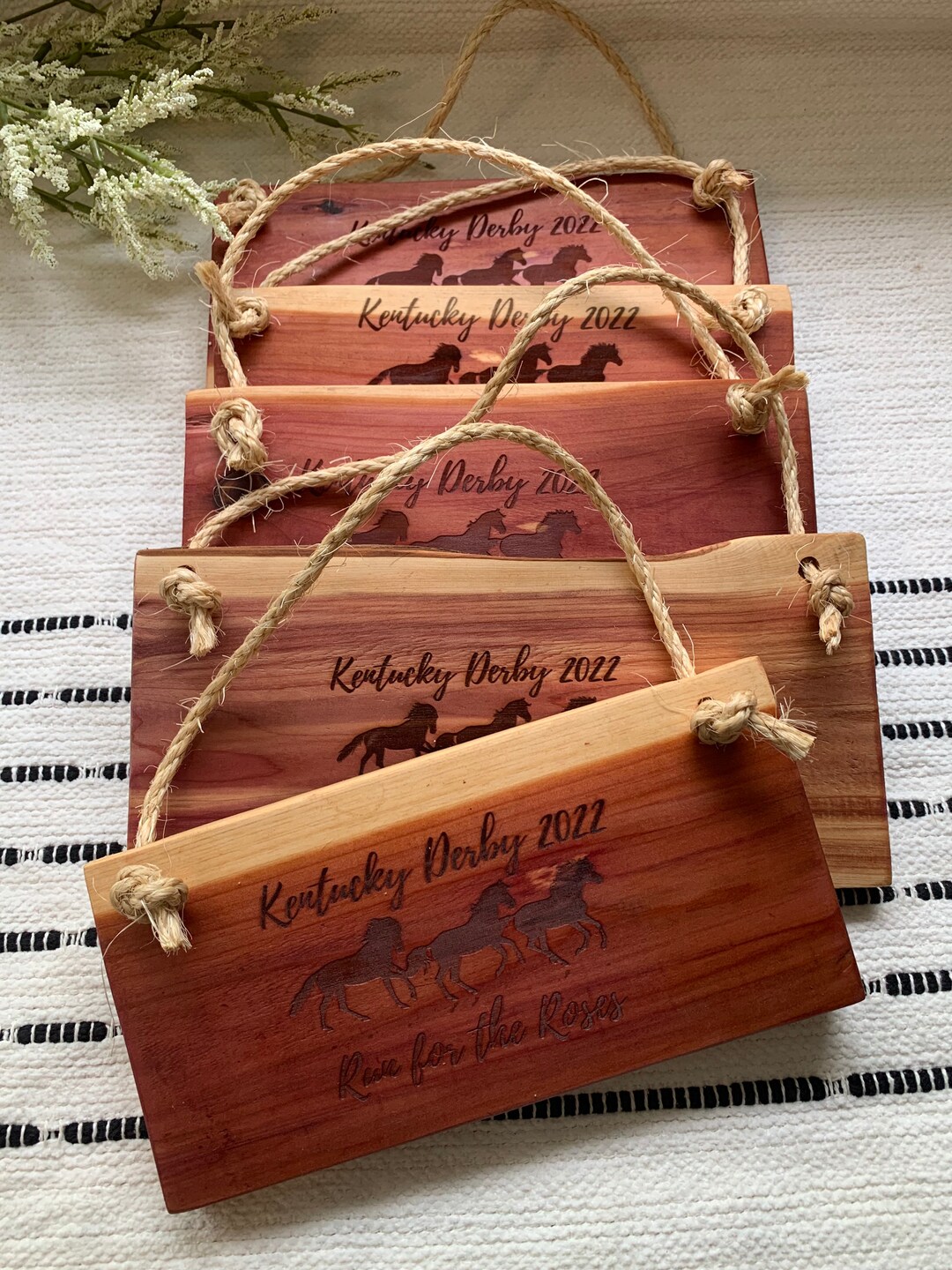 Sign on the Occasion of the Derby, Personalized Handmade in Cedar Wood ...
