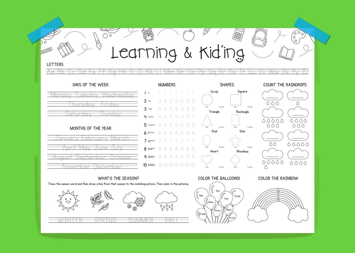 Learning & Kid'ing Activity Poster - Etsy