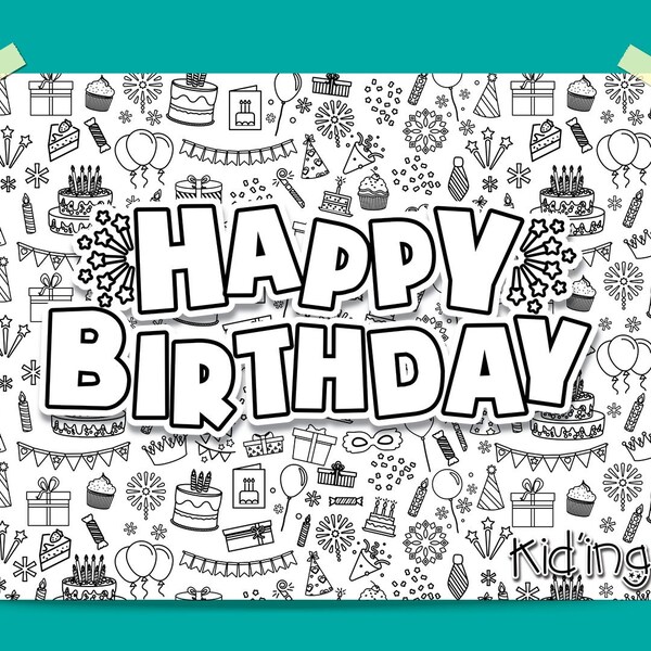 Large Happy Birthday Poster - Etsy